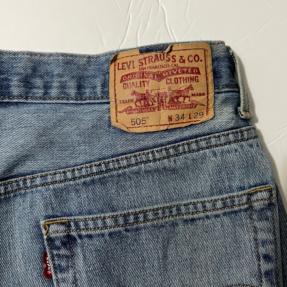 Levi's 505 Regular Fit Worn-In Vintage Jeans 34x29 - Gem